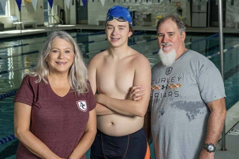 Swimming with a purpose: Curley student inspires athletes with physical ...
