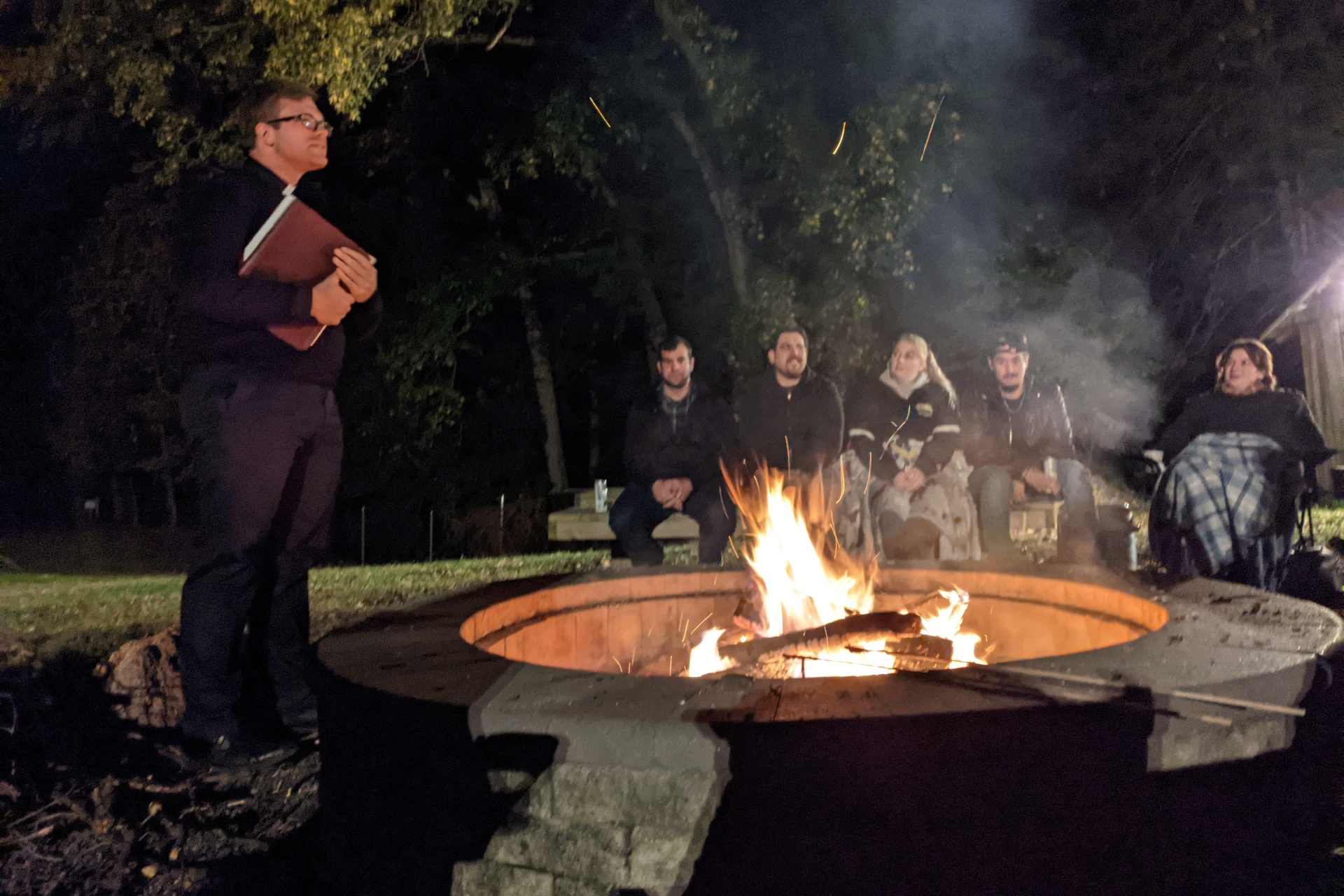 Young adults talk synod around a bonfire - Catholic Review