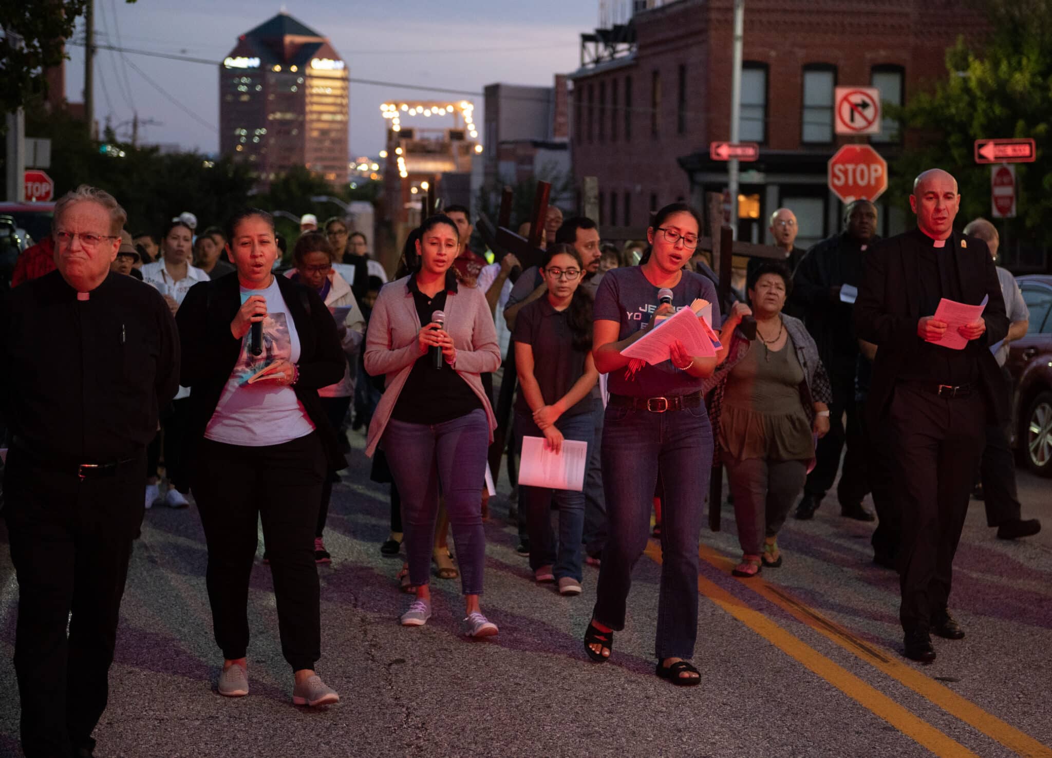 Hispanic immigrants voice their struggles as they pray on the streets ...