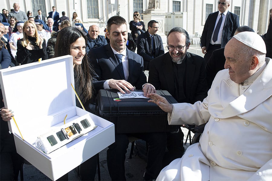 Pope's message of hope launched into space to orbit Earth - Catholic Review